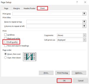 How to Print from Excel with Gridlines?
