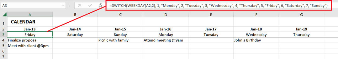 How to Convert Date to Day of the Week in Excel?