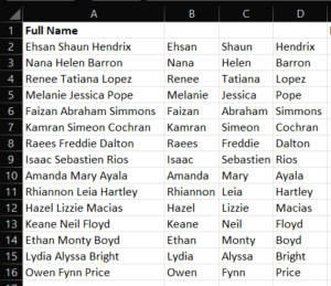 How to Remove Middle Initial from Full Name in Excel