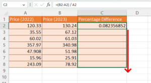 How to Calculate Percentage Difference in Excel