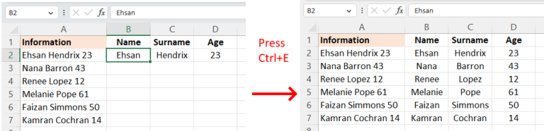 Ctrl+E in Excel (Flash Fill) - How to Use, Fix and Undo