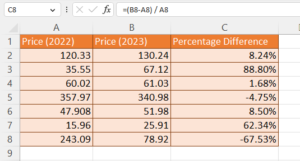 How to Calculate Percentage Difference in Excel