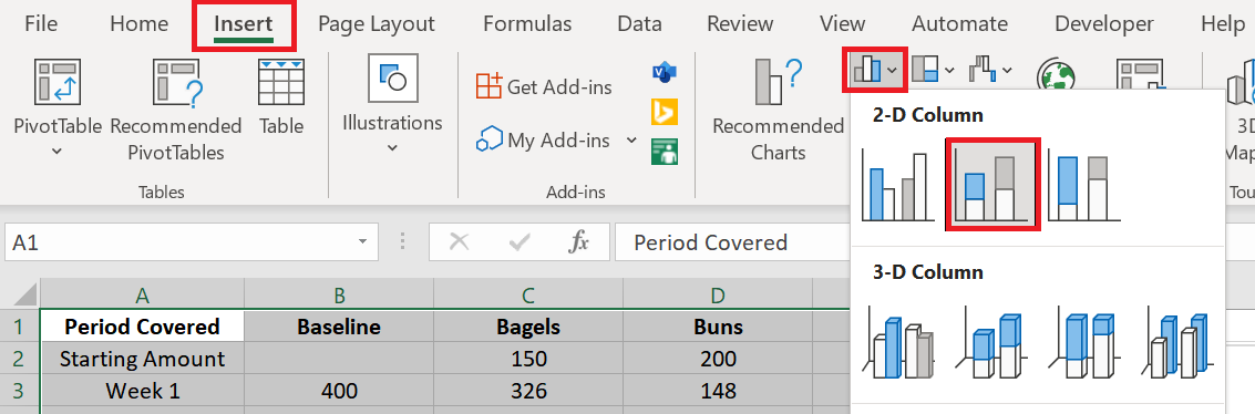 How to Create a Stacked Waterfall Chart in Excel?