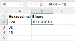How to Convert Hexadecimal to Binary in Excel