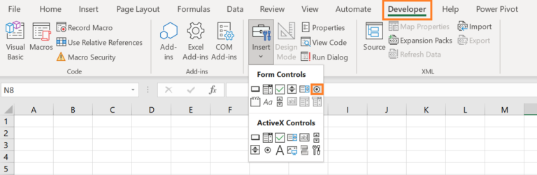 How to Insert Radio Buttons in Excel?