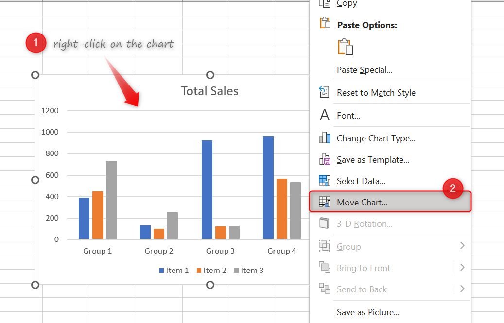 How To Move A Chart To A New Sheet In Excel Also VBA Code 
