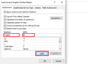 How to Insert Sigma / Sum Symbol in Excel?