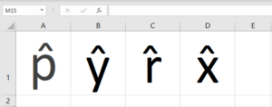 Type Statistical Symbols in Excel (X-Bar, Y-Bar, P-Hat...)