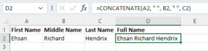 How to Combine First and Last Name in Excel